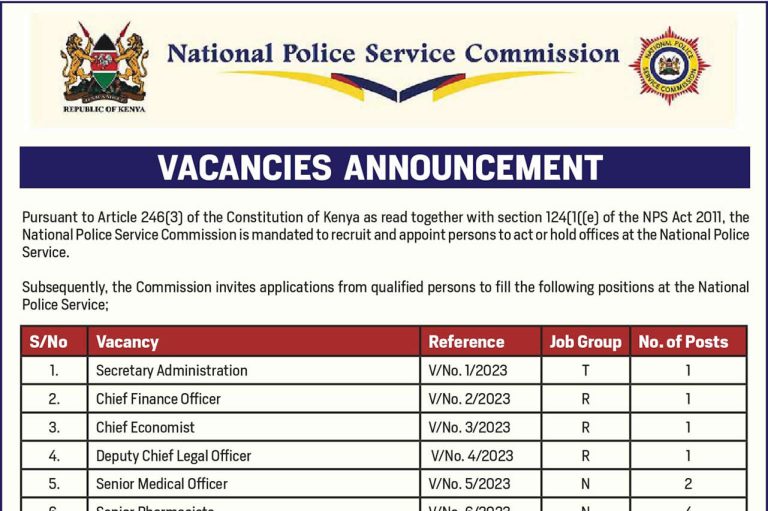 CIVILIAN NPS JOB ADVERT - Apply - National Police Service Commission